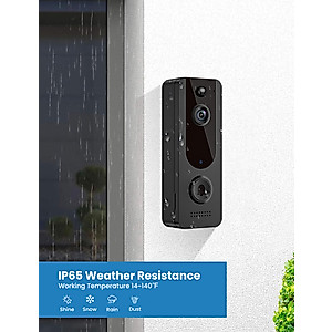 Aiwit Video Doorbell, Wireless Home Surveillance Camera Included Chime Ringer, AI Human Detection, Cloud Storage, 2-Way Audio, Night Vision, Battery Powered, Live View, Indoor/Outdoor Surveillance