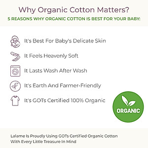 LALAME Organic Cotton Wearable Baby Blanket 1 TOG Sleep Sack |Swaddle Sleeping Bag - Machine Washable | Age 2 to 36 Months