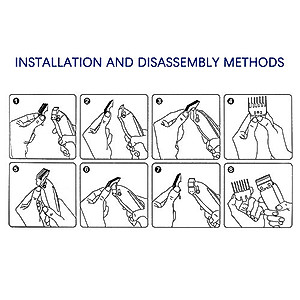 8 Pcs Professional Colorful Hair Clipper Combs Guide Accessories, Wahl Replacement Guards Set #3171-500 – 1/8” to 1” Great for All Wahl Clippers/Trimmers, Random Colors