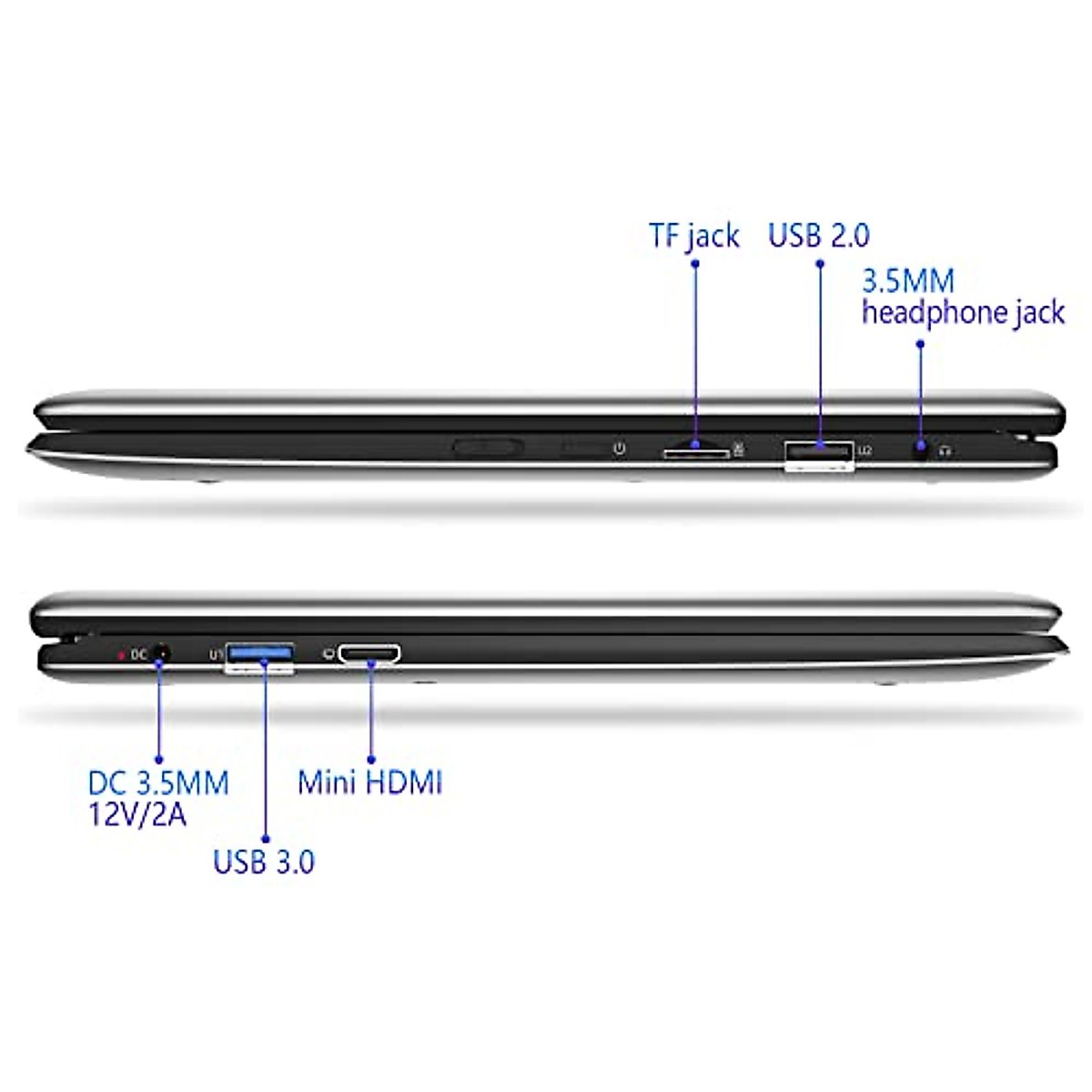 jumper 2 in 1 Laptop, Dual-Core Intel Celeron N4000 CPU, 4GB DDR4 128GB Storage, 11.6 Inch UHD Touchscreen Display(1366X768), Windows 11 Laptop Computer with 2.4G/5G WiFi, Bluetooth 4.2, HD Webcam.