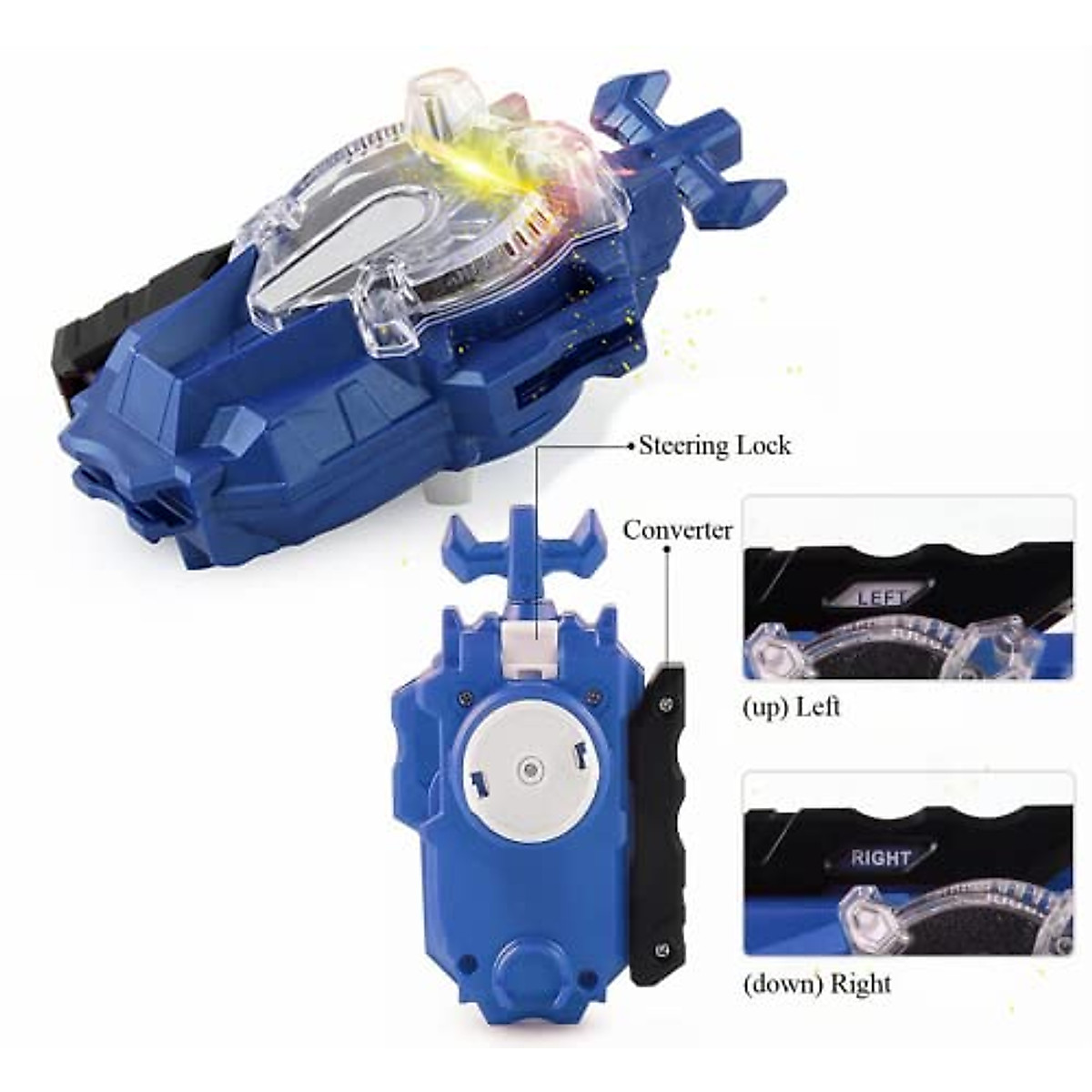 B-173 Infinite Achilles 1-Piece Sparking Launcher, Bey Battle Burst Battling Tops with Launchers Set, Burst quadrive Gyros for Boys Kids Birthday Party Idea Gift