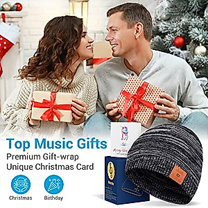 Bluetooth Beanie Hat Mens Gifts - Christmas Beanie Gift with Headphones for Men Women Teenage Boys Girls Kids Teen, Stocking Stuffers Cool Gadgets Winter Cap for Running Outdoor Sports Accessories