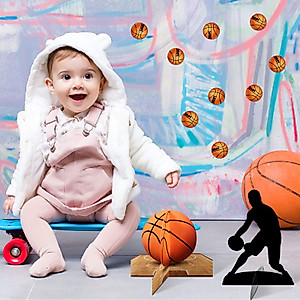 24 Pieces Basketball Centerpieces Basketball Table Decorating Slam Party Supplies Basketball Player Silhouette Basketball Cutouts Basketball Graduation Rave Party Decorations for Birthday Baby Shower
