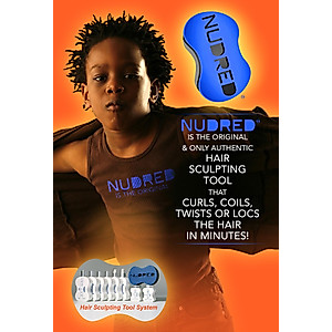 Nudred Starter Pack, Red Twist Hair Sponge Brush, Moisturize & Rejuvenate Curls, Coils, Twists & Locs, Hair Care Products for Black Men & Women, Large Holes, 8 Oz Bottles