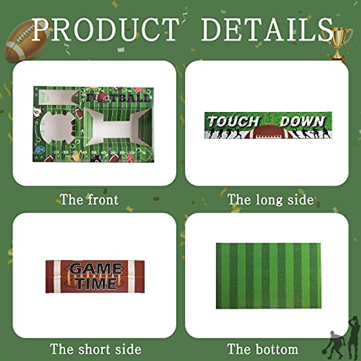 20 Pcs Football Party Supplies Kit Football Snack Trays Football Party Favors Sports Game Day Decorations Super Football Games Food Trays Football Birthday Party Serving Trays