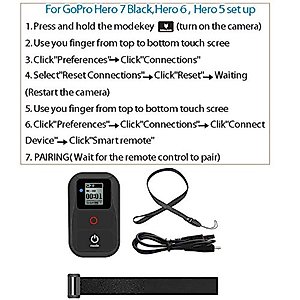 Suptig Remote WiFi Remote Compatible for Gopro Hero 8 Hero 7 Black Hero 6 Hero 5 Hero 4 Hero Session Hero 3 Hero 3+ Hero +LCD Max Fusion Waterproof Wireless Remote WiFi Remote (Black)