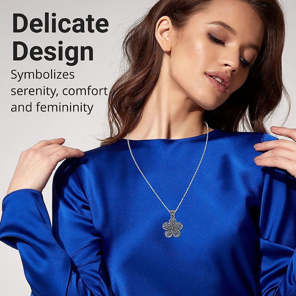 Shop LC 925 Sterling Silver Flower Pendant - Floral Filigree Pendant Necklaces For Women Costume Jewelry for Women Birthday Gifts for Women