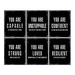 You Are Positive Affirmations Wall Art - Entrepreneur Positive Inspirational Quotes - Motivational poster - Home Office - Classroom Decorations - Success Sayings - Encouragement Gifts for Men, Women