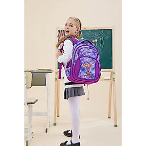 Kids Backpack for Girls Preschool Elementary Kindergarten Mermaid School Bag 15.6″ Multifunctional Cute Large Capacity