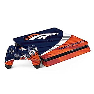 Skinit Decal Gaming Skin Compatible with PS4 Slim Bundle - Officially Licensed NFL Denver Broncos Design