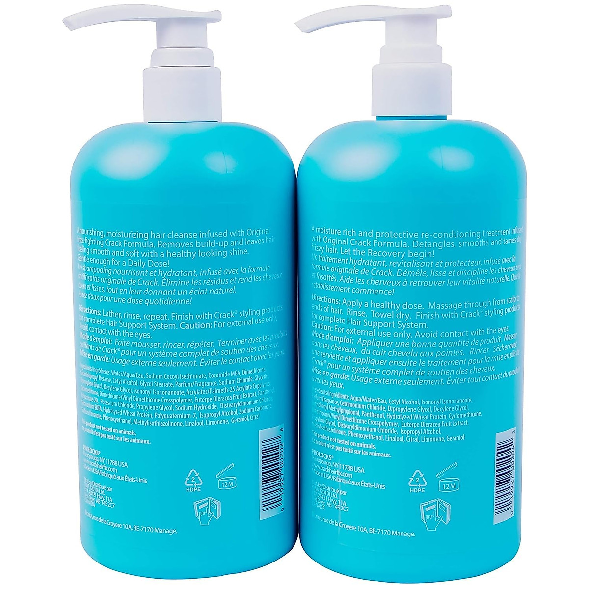 CRACK HAIR FIX - Crack Clean & Soaper Shampoo & In Treatment Conditioner 33.8 Oz Pump Included