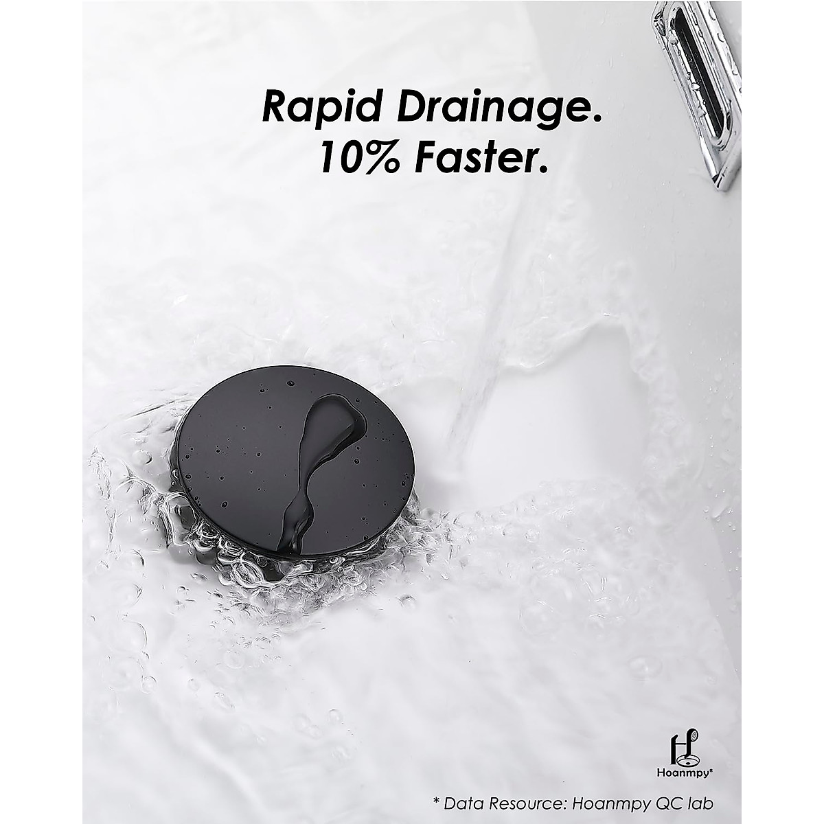 Matte Black ABS Pop Up Sink Drain with Overflow for Bathroom Vessel Sink Lavatory Vanity Bathroom Sink Drains-Easy Installation- Leakage Proofing, Amatte Black