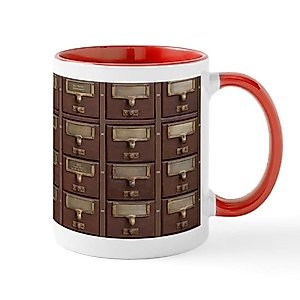 CafePress Vintage Library Card Catalog Drawers Mugs Ceramic Coffee Mug, Tea Cup 11 oz