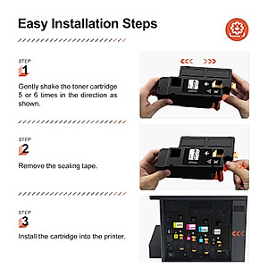 V4INK Compatible Toner Cartridge Replacement for Dell 525 E525 E525W (KCMY 4-Pack), for use in Dell E525w Wireless Color Printer for Dell 593-BBJX 593-BBJU 593-BBJV 593-BBJW