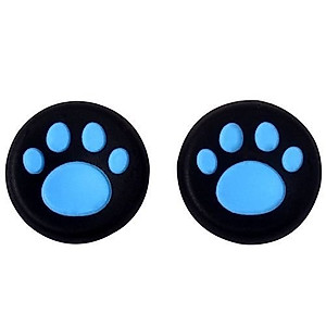 Analog Silicone Thumb Stick Grips Cap Joystick ThumbSticks Caps Cover for PS4 PS3 Xbox One Xbox 360 PS2 Game Controllers (4 x Blue Cat Dog Paw)