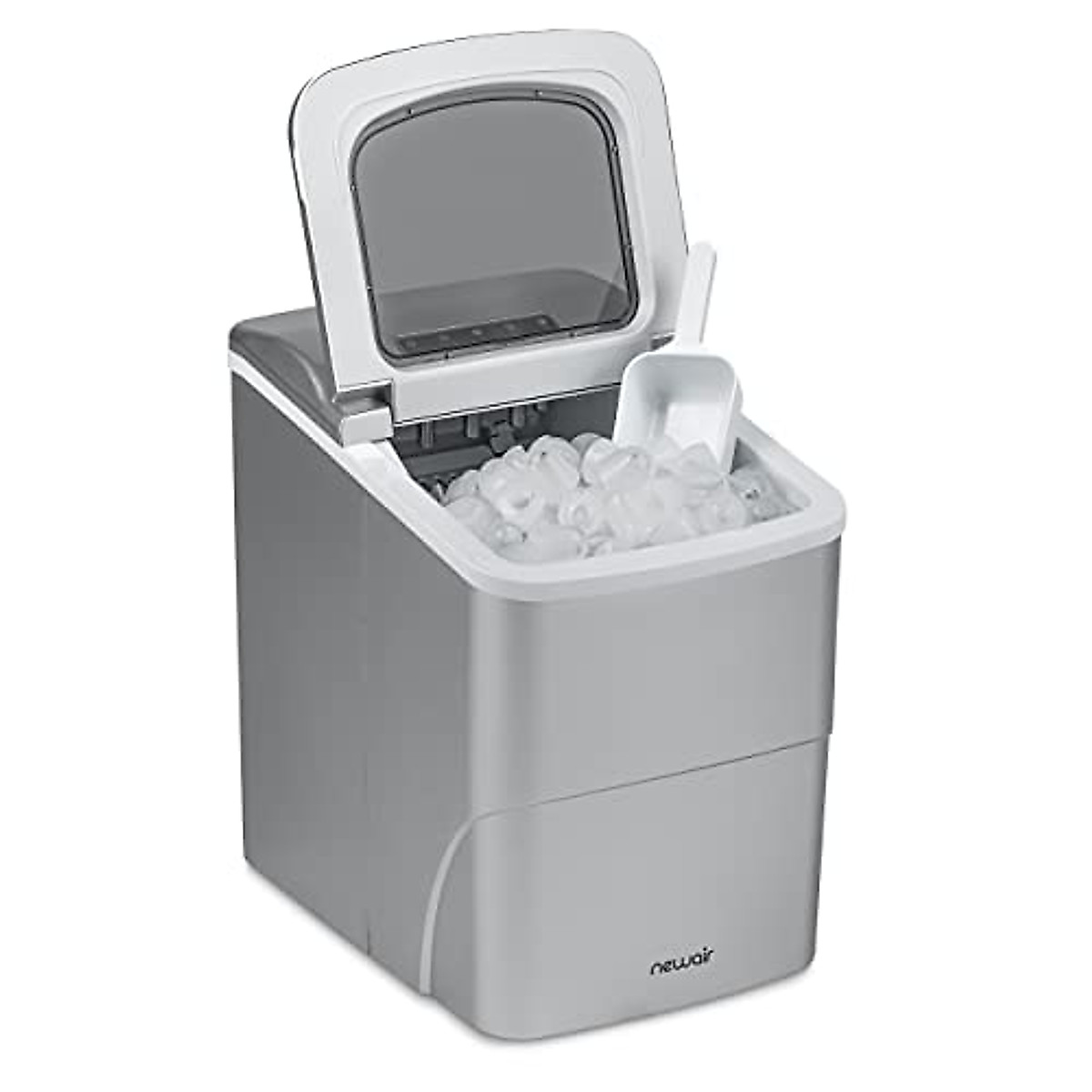 Newair 26 lbs. Countertop Ice Maker, Portable and Lightweight, Intuitive Control, Large or Small Ice Size, Easy to Clean BPA-Free Parts, Perfect for Cocktails, Scotch, Soda and More