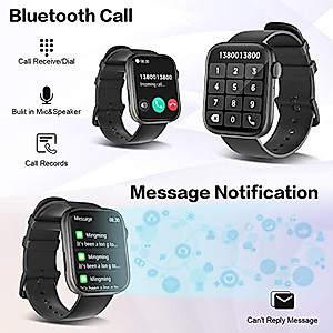 Smart Watch(Answer/Make Calls), 1.8” Full Touch Screen Smartwatch with AI Voice Assistant Heart Rate Sleep Tracker, IP67 Waterproof Watch with 120+ Sports Modes for Men Women Compatible Android iOS