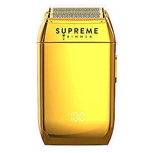 Foil Shaver by SUPREME TRIMMER - STF602 (150 Min Runtime) Wet/Dry Pro Barber Electric Razor Bald Head - Gold Crunch