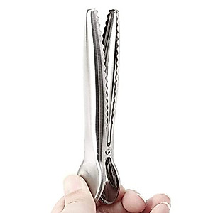 TAODAN Set of 6 Heavy Duty Stainless Steel Alligator Clips,Fresh-Keeping Clamp Jaw Sealing Clips Air Tight Seal Grip on Coffee & Food Bags