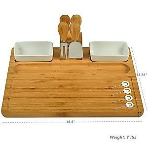 Picnic at Ascot NCAA Alabama Crimson Tide Officially Licensed Bamboo Cheese/Charcuterie Board with knife Set & cheese Markers