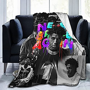 Custom Fleece Bed Blankets, Band Rapper Young Singer Wedding Throw Blankets, Lightweight Super Soft 80s 90s Blanket for Adult Farmhouse Kindergarten 60x50 Inch