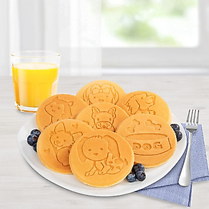 Puppy Friends Mini Pancake Pan - Make 7 Unique Flapjacks - Nonstick Griddle for Breakfast Pup Animal Fun & Easy Cleanup - Fun Dog Related Gift for Kids & Adults, Boys or Girls