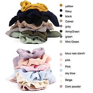 Ondder Hair Scrunchies for Women: Cute Bow Ribbon Elastic Hair Bands, Ponytail Holders and Hair Accessories