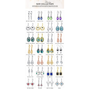 Teardrop Dangle Drop Leverback Earrings Cubic Zirconia CZ Lever Back Tear Drop Earingings Sterling Silver Jewelry for Women