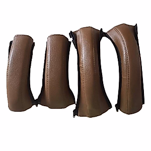 2 Pairs Baby Stroller Accessories Armrest Handle Covers PU Leather Universal Dust-Proof Protective Cover for Pushchair Pram(2 for Baby Armrest and 2 for Adult Push Handle)