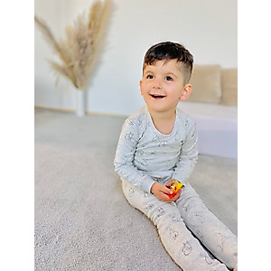 Owlivia 100% Organic Cotton Baby Long Sleeve Pajama Sets, Toddler Boy Girl 2-Piece Sleepwear(2 Years, Grey Rabbit)