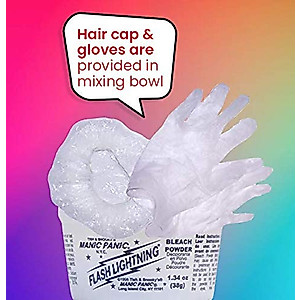 MANIC PANIC Flash Lightning Hair Bleach Kit - 30 Volume Developer + Bleach Powder for Hair Lightening + Lifting up to Five Levels - Vegan And Cruelty Free