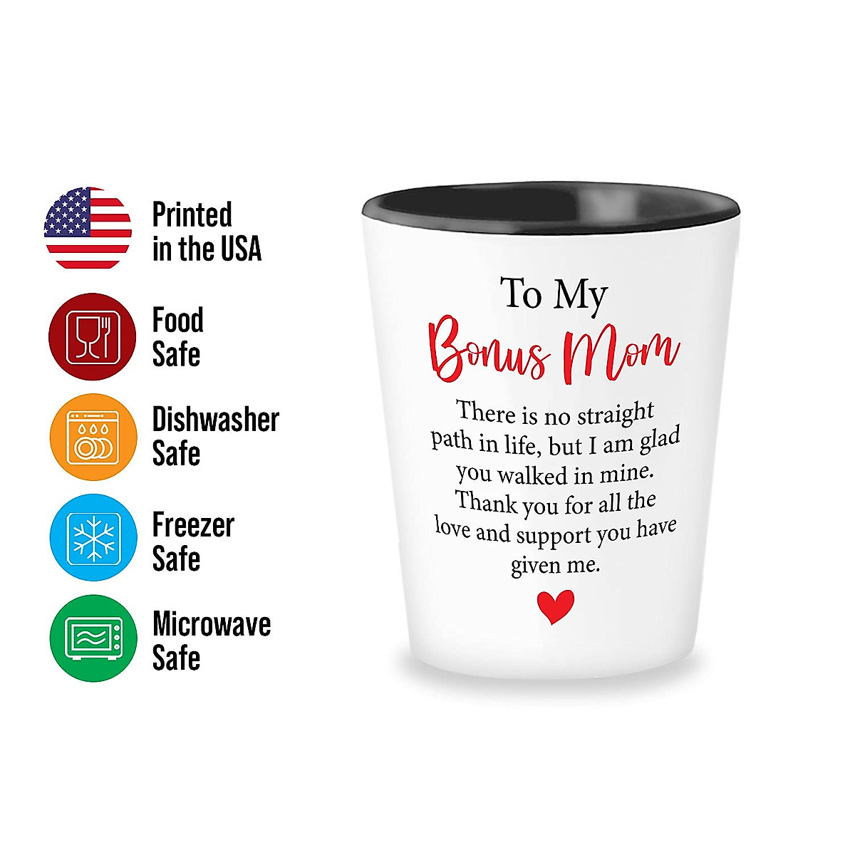 Bubble Hugs Step Mom Shot Glass 1.5oz - To My Bonus Mom - Favorite Person Bonus Mom Grandma Aunt Grandparent Best Wife Stepmom Birthday Child Idea