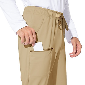 M MAROAUT Mens Joggers with Pockets Cargo Sweatpants for Men Elastic Waist Pants Track Athletic Running Gym Workout Pants Casual Khaki L