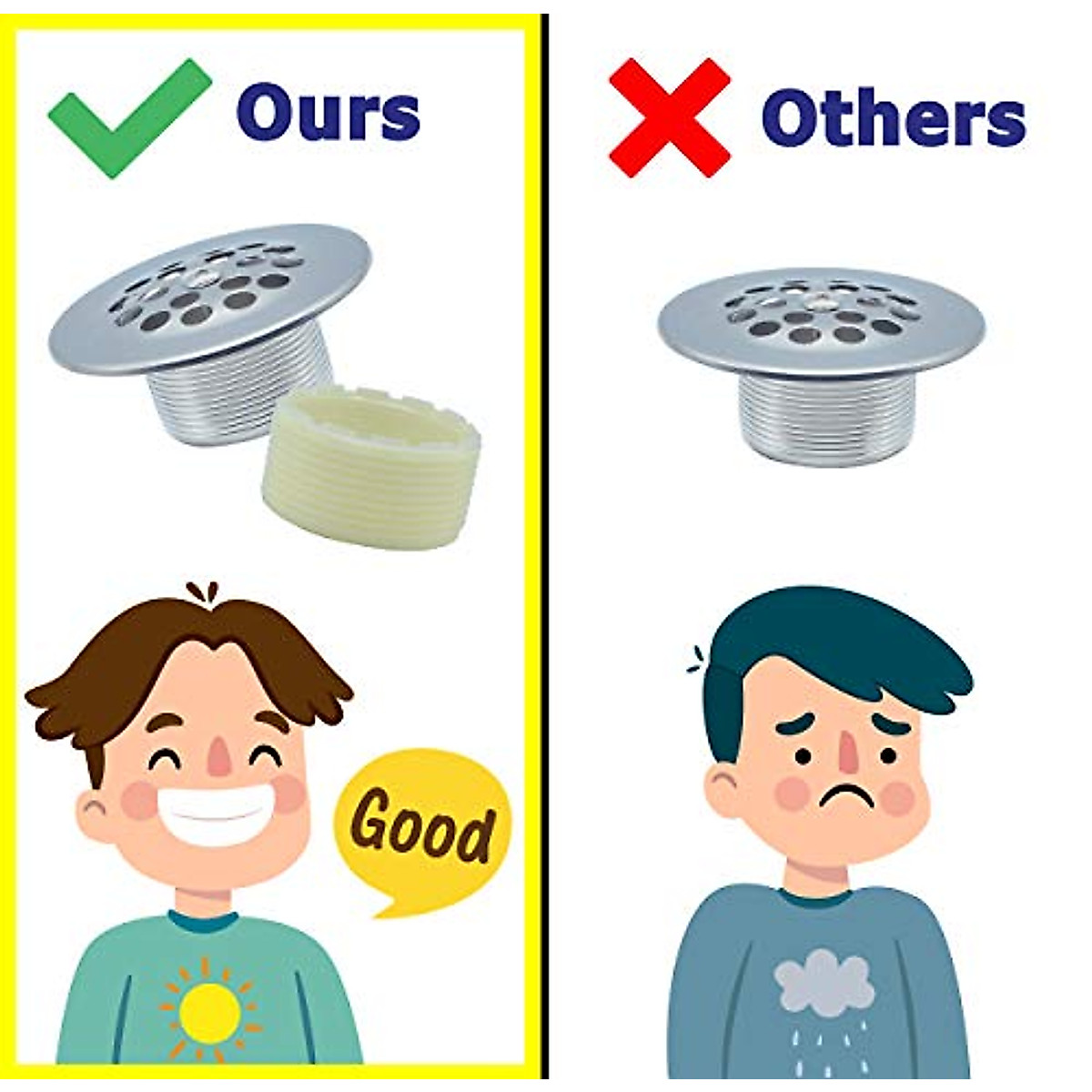 Gold-Hao-the-bathroom Beehive Grid Bathtub Drain with 1-1/4 Inch Fine Thread and 1-1/2 Inch Course Thread Bushing (Chrome)