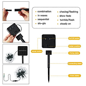 Beauthard Solar String Lights Outdoor,60 Led 35.6 Ft Lights with 8 Lighting Modes,Outdoor String Lights,Waterproof Solar Patio Outside Lights for Garden Yard Home Wedding Party Decoration(Warm White)