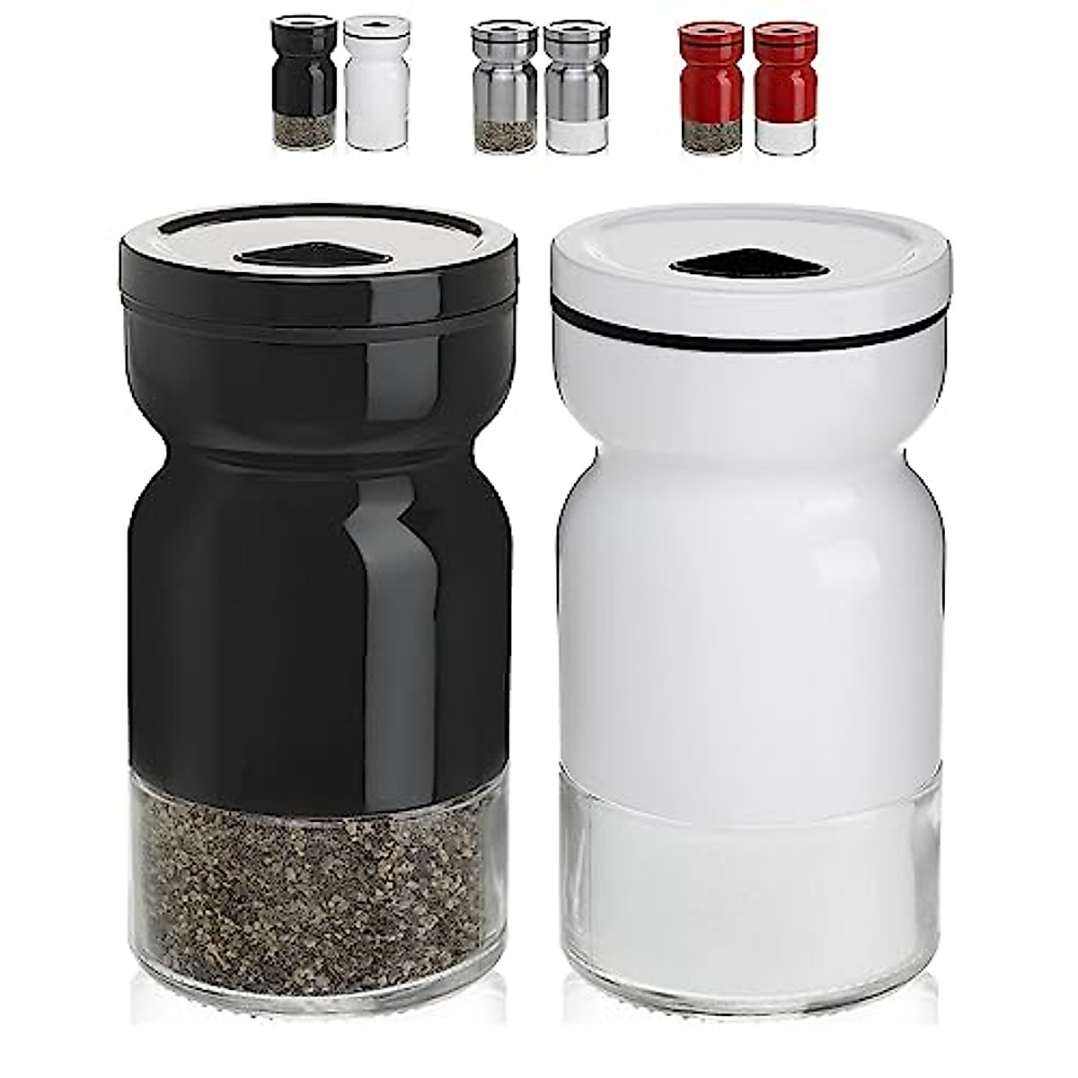 The Original Salt and Pepper Shakers set with Adjustable Pour Holes- for salts,sugar and spices
