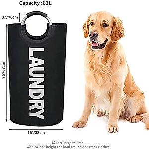 ZERO JET LAG 82L Large Laundry Basket Collapsible Fabric Laundry Hamper and 22in Rolling Slim Laundry Hamper Basket on Wheels