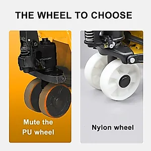 T Tory Carrier Scale Pallet Jack Digital Scale Hand Truck 4400lbs Capacity Manual Pallet Jacks 48" Lx27 W Fork Size, 1lb Readability Electronic Scale