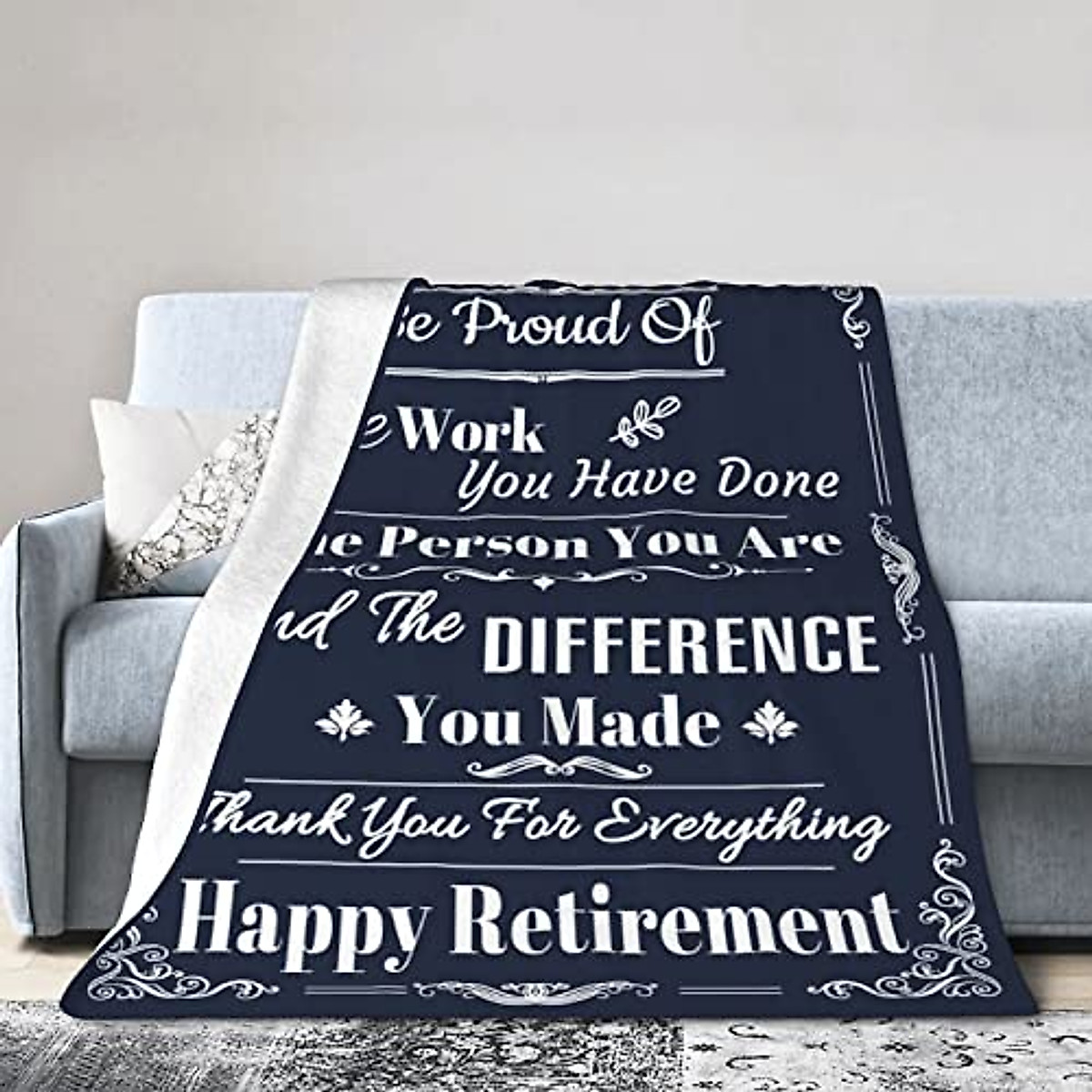 TBUWHZU Retirement Gifts for Men, Happy Retirement Gift Blanket, Funny Retired Gifts for Coworkers Mens, Goodbye Gifts, Going Away Gift for Coworkers, Coworker Leaving Gift Blanket,60x50in