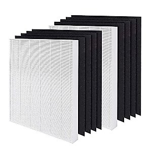 Filters for Winix 115115 - Winix C535 Replacement Filter A - Winix PlasmaWave Filter Replacement - Fit Winix Air Purifier Models C535 P300 5300 6300 AM90. Pack of 2 115115 Hepa + 8 Carbon Filters