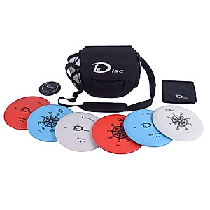Disc Golf Starter Set-2 PCS Putter, 2 PCS Mid-Range, 2 PCS Driver, 1 Mini disc，1 Towel with Bag