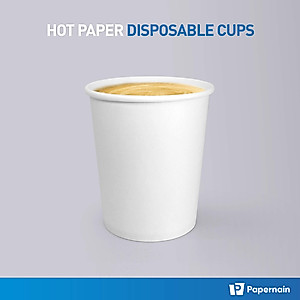 Papernain [6 oz, 200-Count, White Hot Paper Disposable Cups