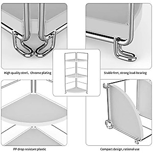 JANUS LiANG 3-Tier Bathroom Organizer Countertop - Makeup Organizer Cosmetic Holder Corner Storage Shelf Kitchen Spice Rack Standing Counter Shelf for Vanity, Bathroom, Bedroom, Kitchen