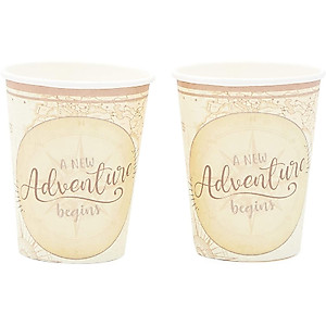 BLUE PANDA 170 Piece A New Adventure Begins Party Decorations for Baby Shower, Graduation, Serves 24 Includes Travel-Themed Plates, Napkins, Cups, Tablecloth and Banner