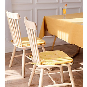 Happiness Decoration Polyester & Cotton Dining Chair Pads with Ties Set of 4 All Seasons Living Room, Office, Kitchen Chair Seat Cushions (Pink), 17.7''Lx16.5''W