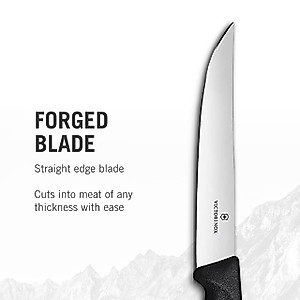 Victorinox Swiss Classic Steak Knives - Cooking Knives for Kitchen Utensils - Ergonomic, Stainless Steel Meat Knives - Black Handles, Straight Edge, 6-Piece Set