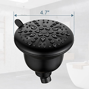 Cobbe High Pressure 7-mode Filtered Shower Head - Luxury Modern Black Look - 16 Stage Shower Head Filter for Hard Water for Remove Chlorine and Harmful Substances