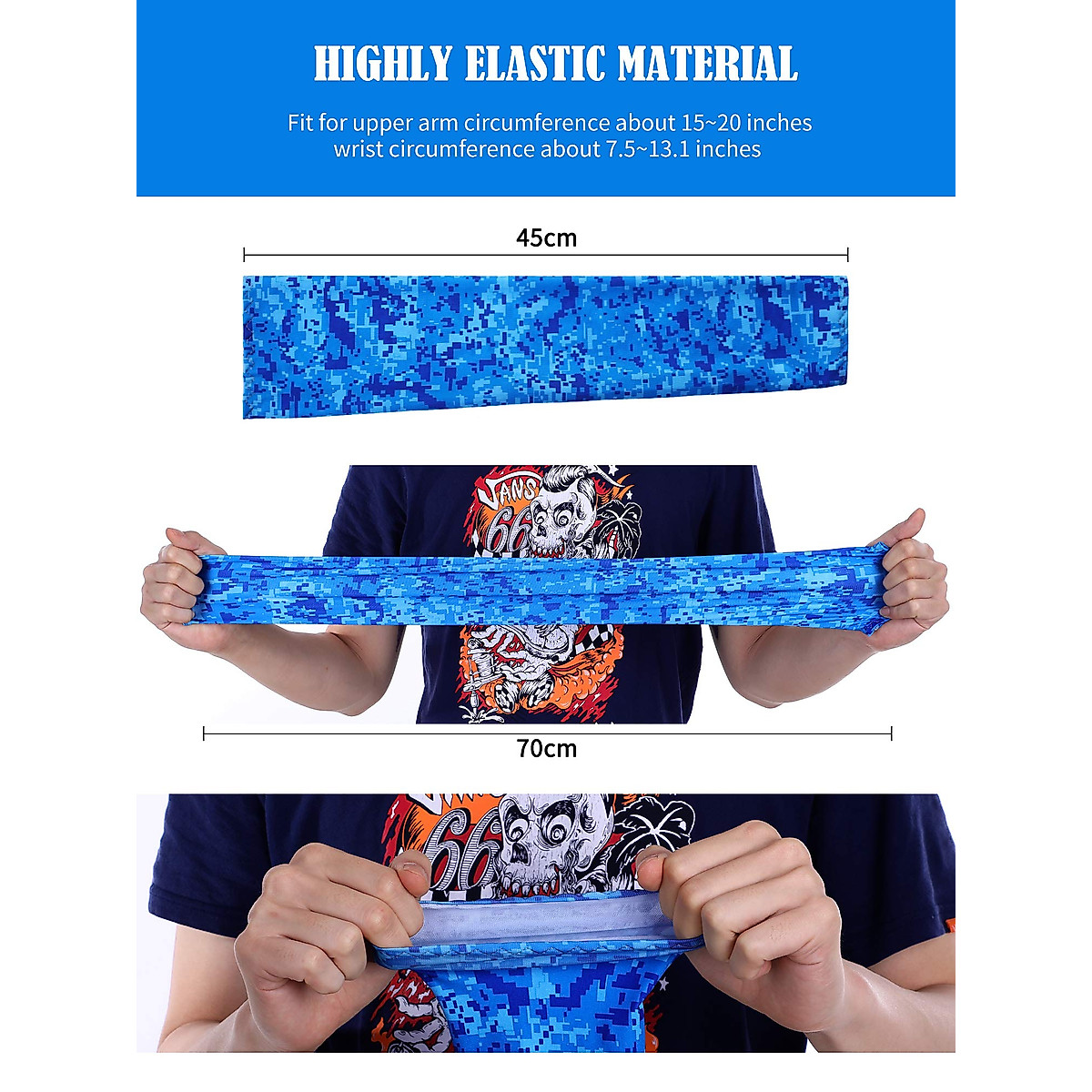 Boao 10 Pairs UV Sun Protection Arm Sleeves Cooling Anti Slip Tattoo Cover Sleeves with Thumb Holes for Men Women (Black, Gray, White and Camo Series Color)