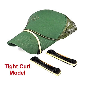 Visor Benders (Pack of 3 Black) ~ Tight Curl Model ~ Includes #64 Rubber Bands (NOT Recommended for X-Large Hats) Made in USA*