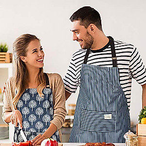 SATINIOR 3 Pieces Women Waterproof Apron with Pockets Adjustable Cooking Aprons Kitchen Bib Apron for Baking Household Cleaning